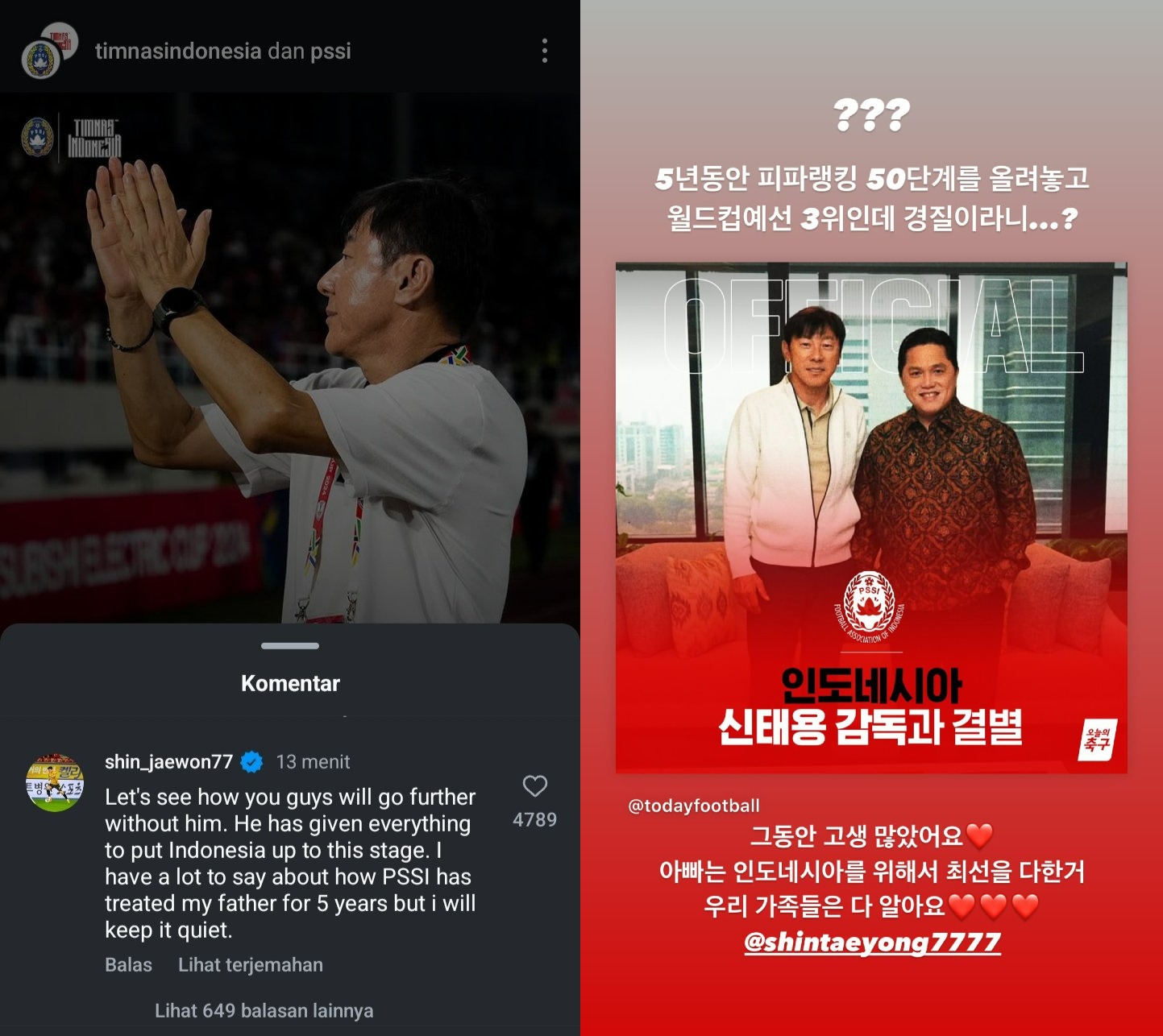 Reaksi Keras Anak Shin Tae-yong usai Ayahnya Resmi Dipecat, Pertanyakan Alasan Pemecatan